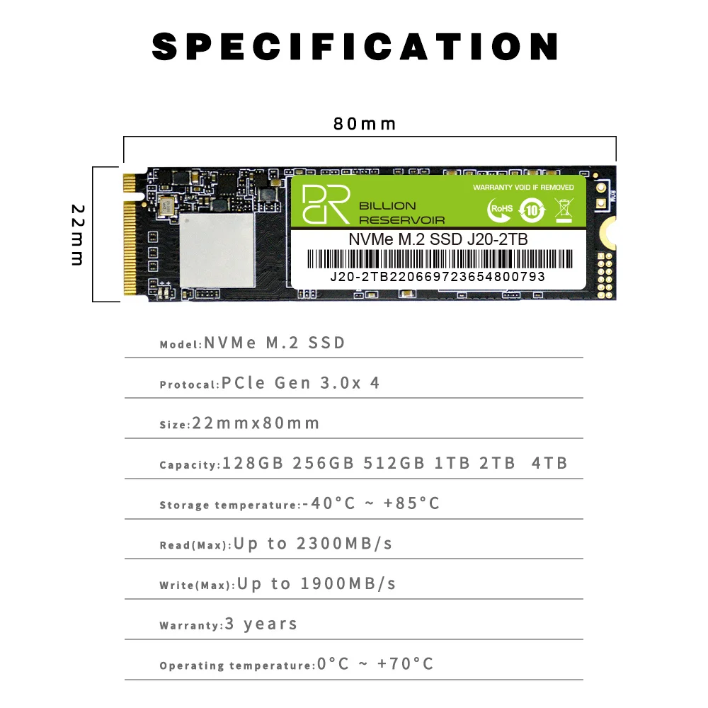 BR SSD M2 Nvme PCIe 3.0 Hard Drive Ssd Nvme 128gb 256gb 512gb 1tb Ssd M ...