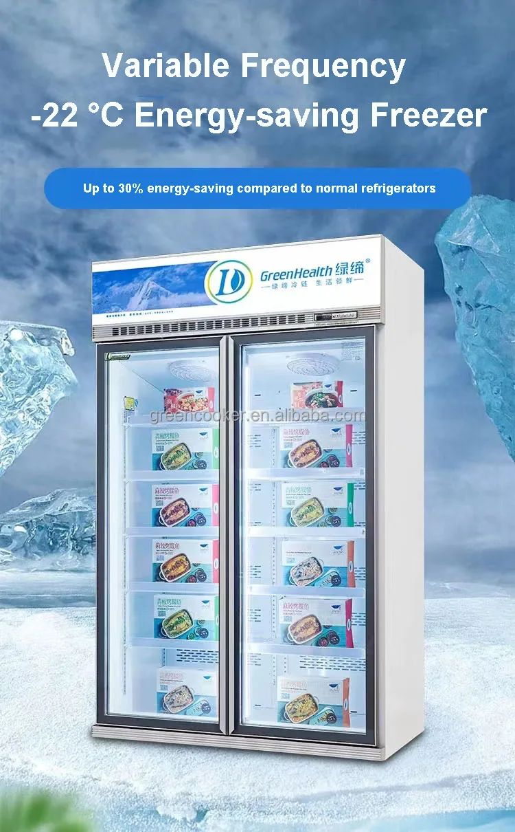 Factory Supply Custom Inverter Fridge Double 3 Door Glass Outdoor ...