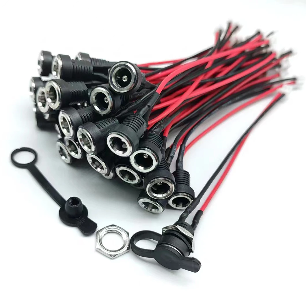 Dc Power With Cable Dc Connector Dc Female Jack Waterproof Dc-022b Plug ...