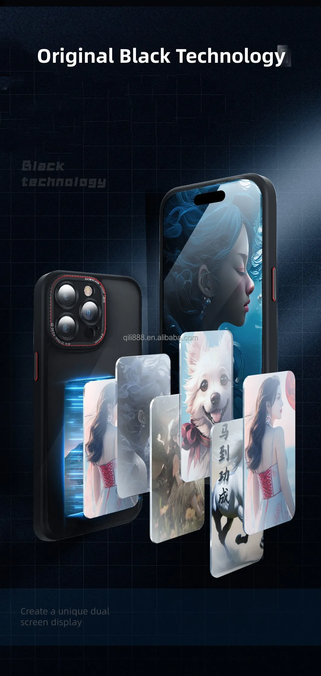 Diy Display Screen Phone Case Nfc Function For Iphone 15/14 Screen ...