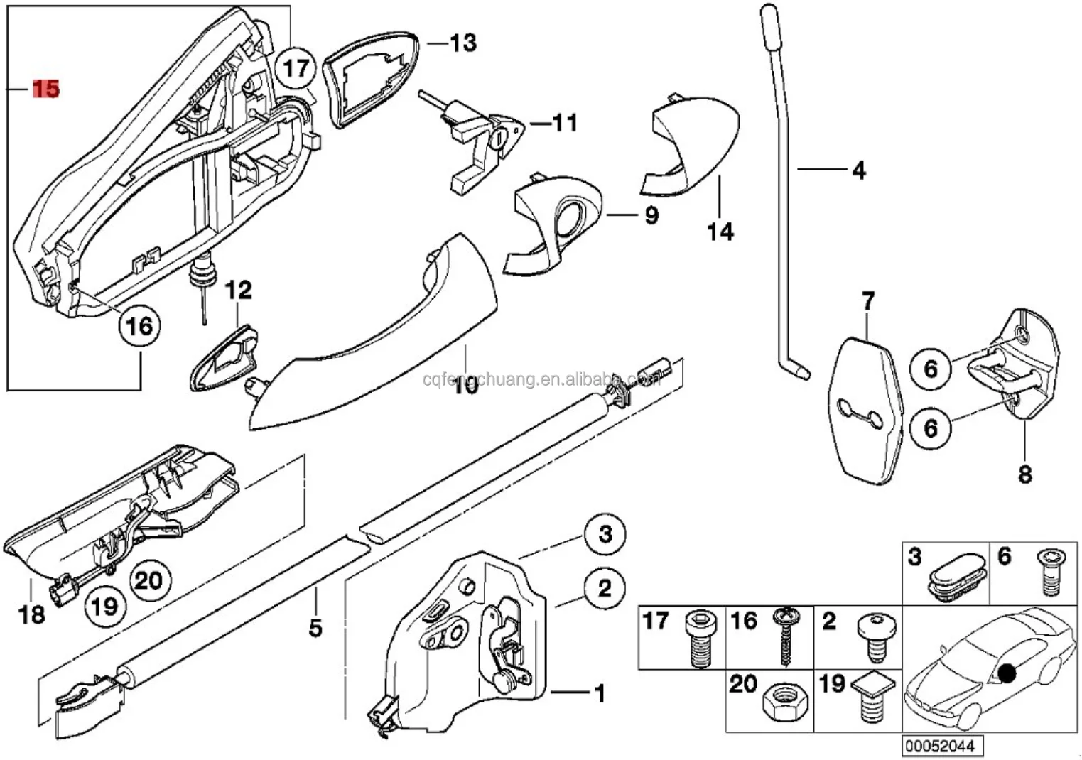 DOOR HANDLE BRACKET for BMW X5 E53 - High-Quality Replacement