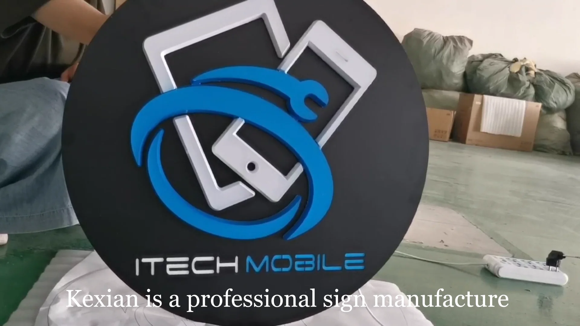 Kexian Custom Led Backlit Logo Signboard Wall Mounted Square Light Box ...