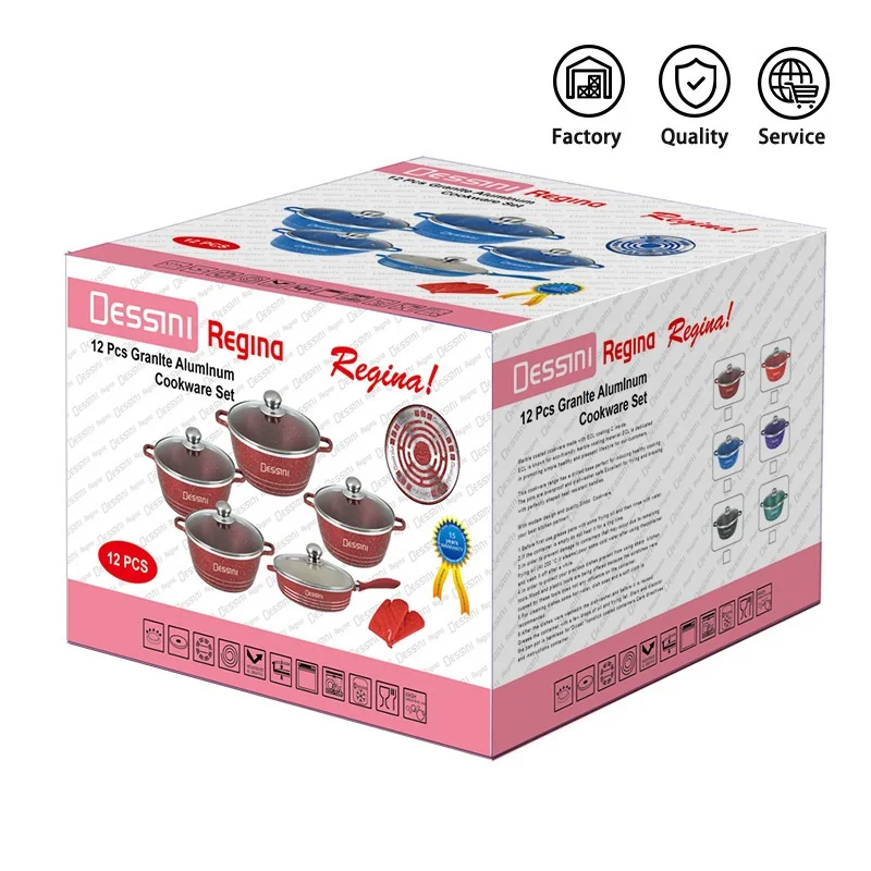 Dessini 12-Piece Medical Stone Pot Set - Eco-Friendly Cookware