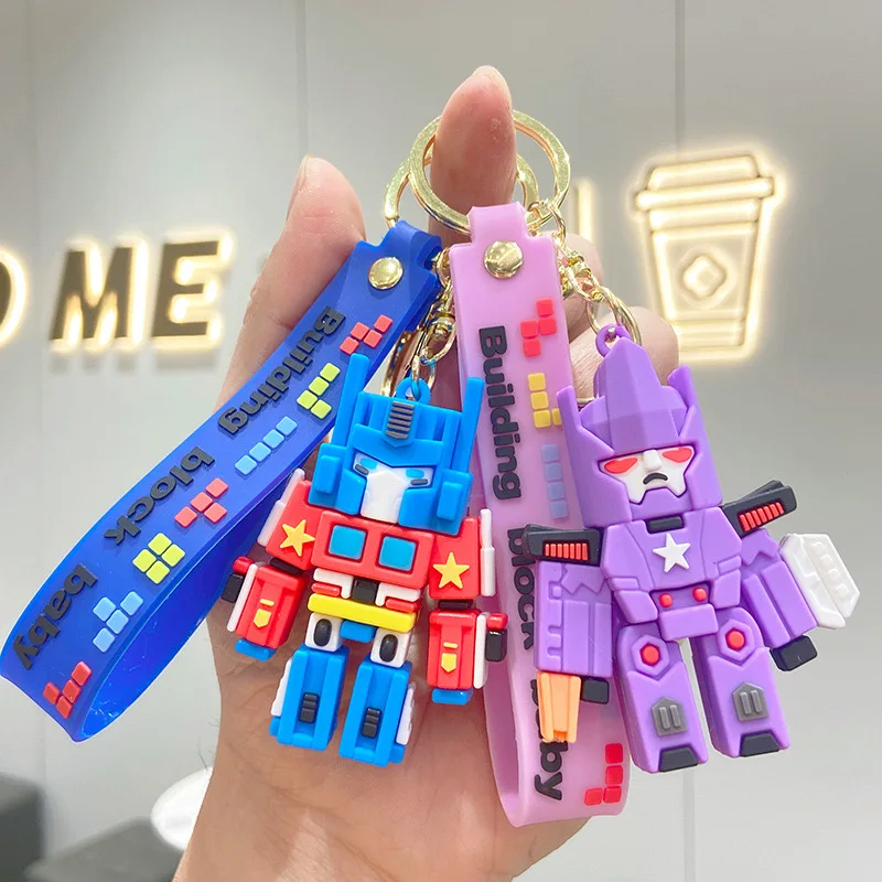 Cartoon Transformer Key Chain - Creative Robot Pendant