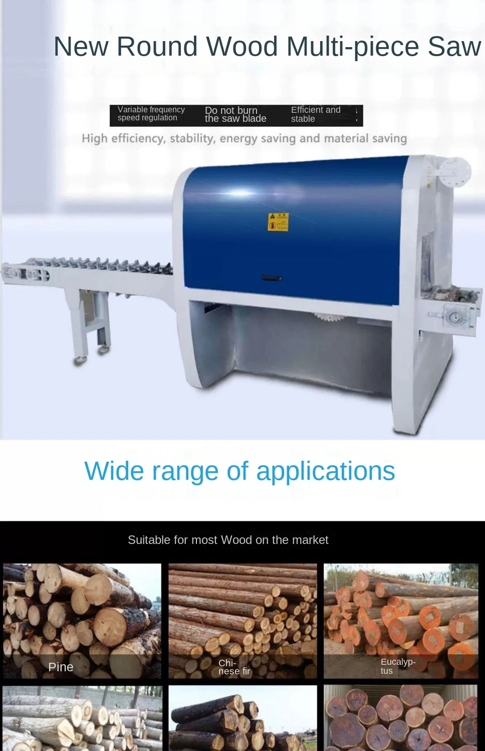 Automatic Wood Cutting Multi-Saw Machine for Round Wood & Metal Cutting ...