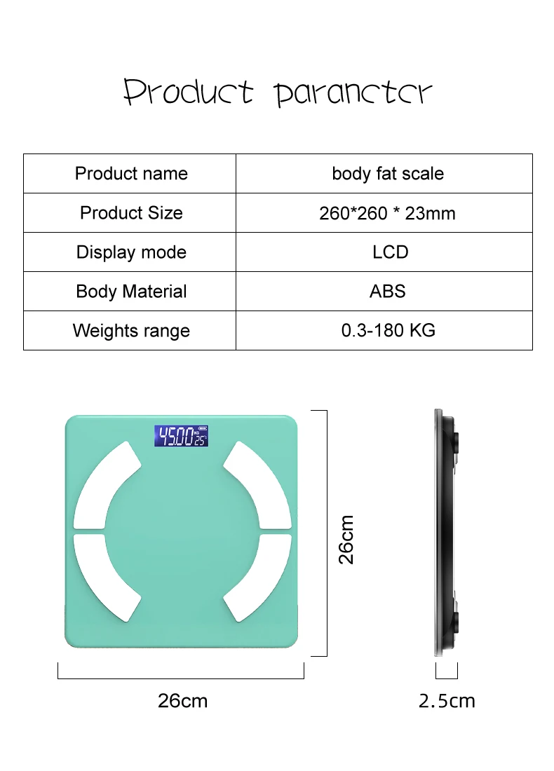 Smart Body Composition Scale - CE Rohs Certified Monitor