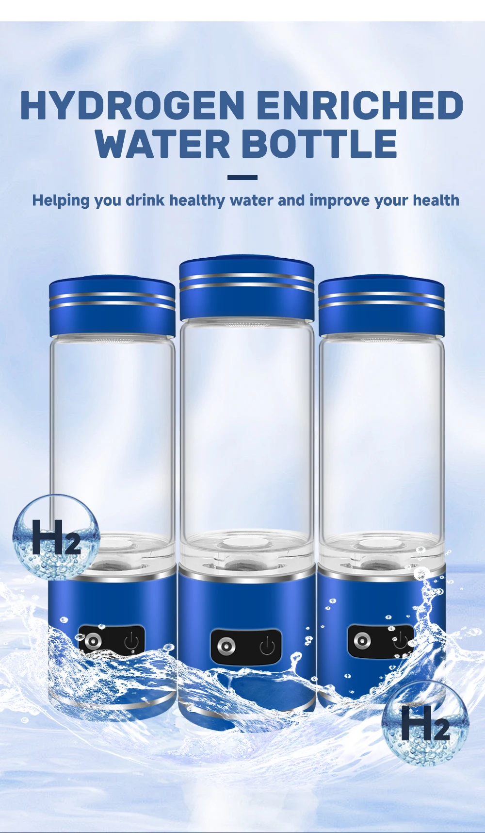 Usb Magnetic Charging H2 Water Generator Electrolysis Hydrogen Rich ...