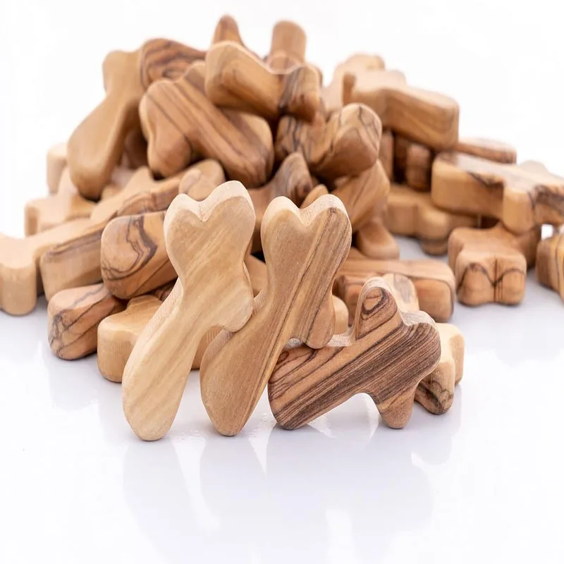50 Small Olive Wood Hand Crosses Bethlehem Factory | Wooden Meditation ...