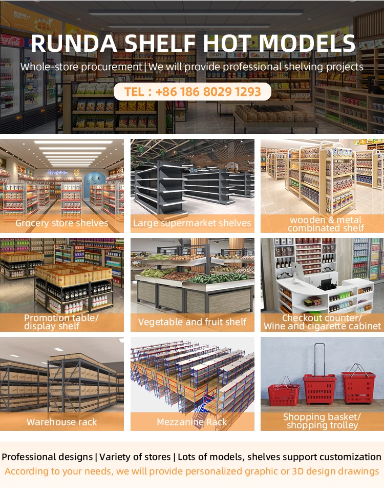 Gondola Shelving Wooden Shelves Grocery Convenience Store Display Racks ...