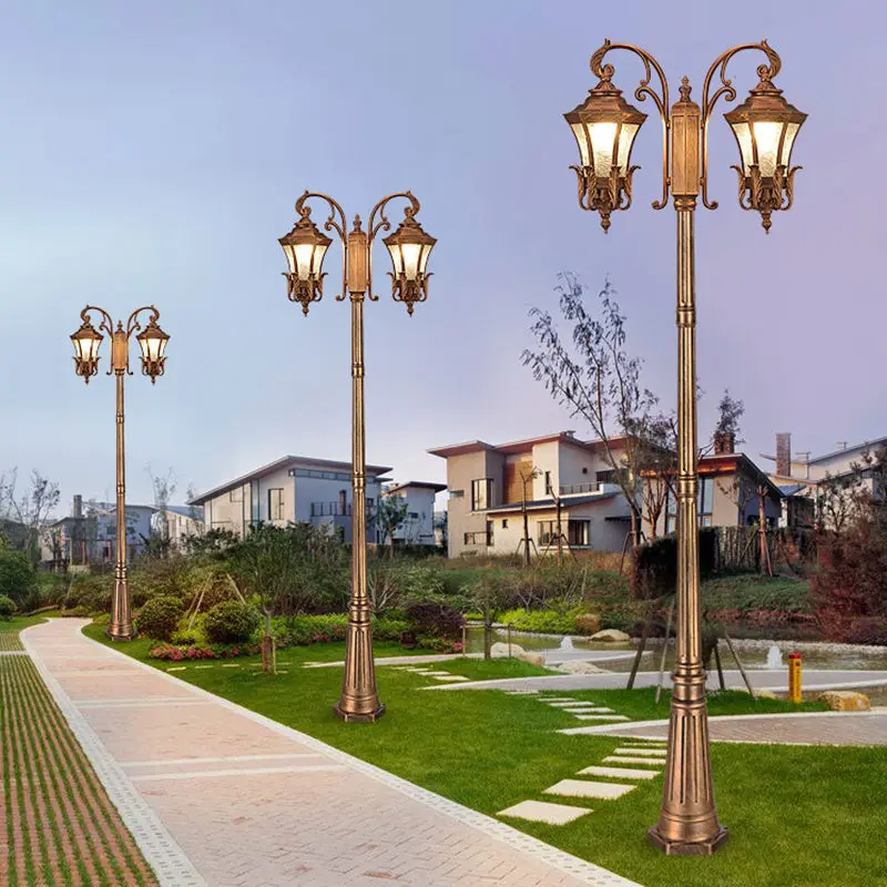 Street Lamp Post Led Garden Pole Light Decorative Antique Cast Iron ...