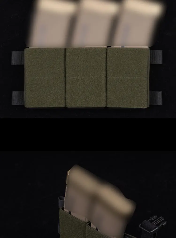 Tactical Triple Magazine Pouch Hook Loop Panel For 5.56 Mag Pouches ...