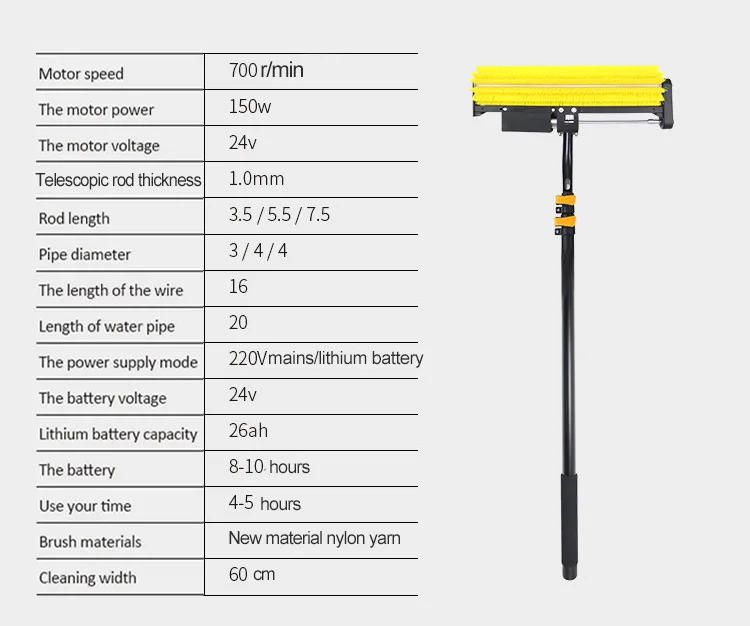 Photovoltaic Cleaning Solar Panel Robot 7.5m Cleaning Robot Solar Panel ...