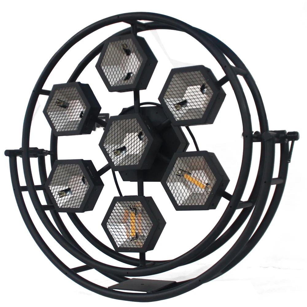 7x60w Hexagonal Retro Stage Background Light 7 Eyes Disco Rgb 3in1 Led ...