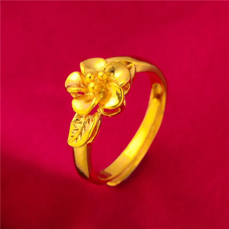 Hot Sale GroBhandel vietnam ischen Sand Gold Ring Messing Open Gold Blumen ring fur Frauen Alibaba