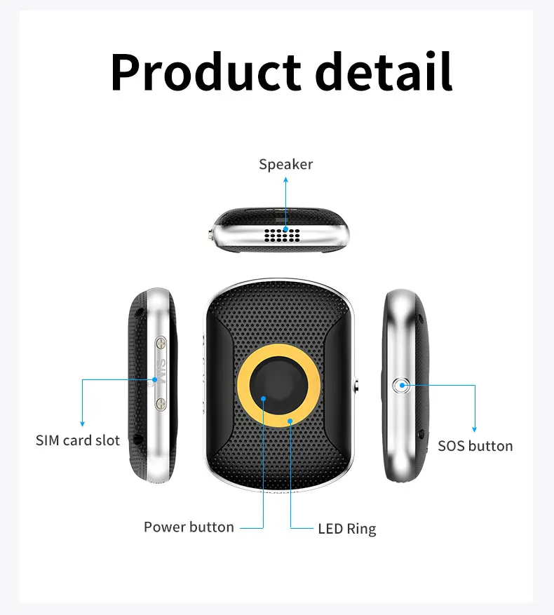 2-Way IP67 Waterproof Panic Button Small 4G Radio SOS Device with LBS ...