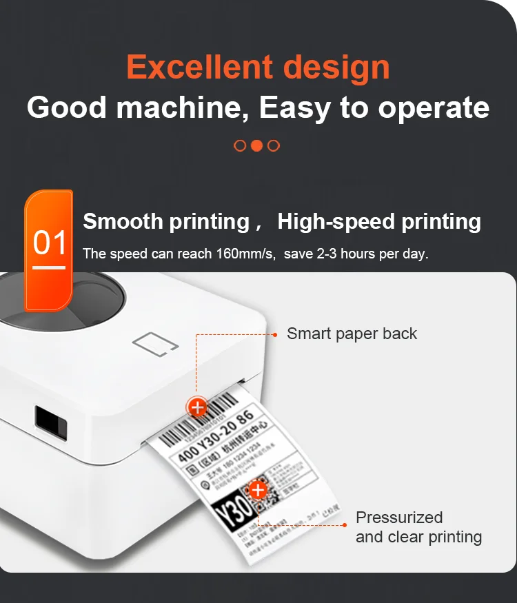 USB Port 108mm Direct Thermal Barcode Label Printer