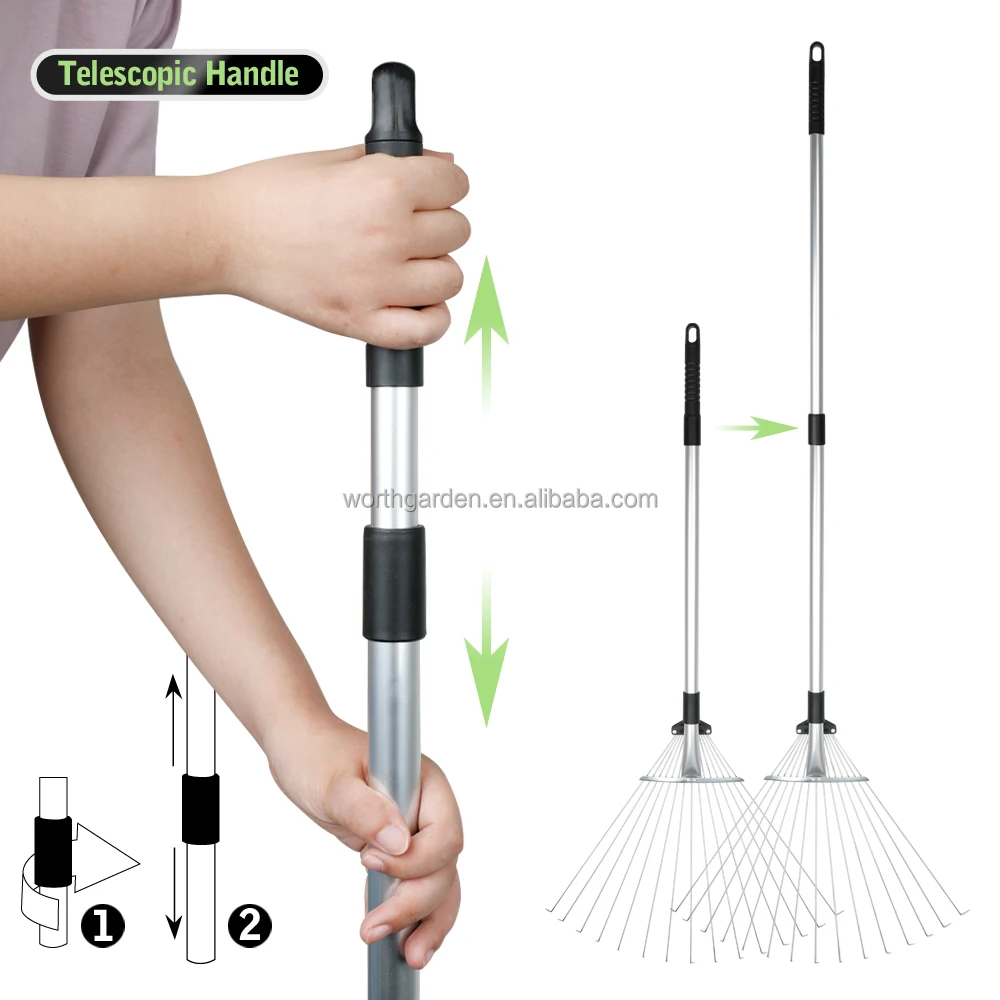 Metal Aluminium Adjustable Retractable Telescopic Handle Gardening ...