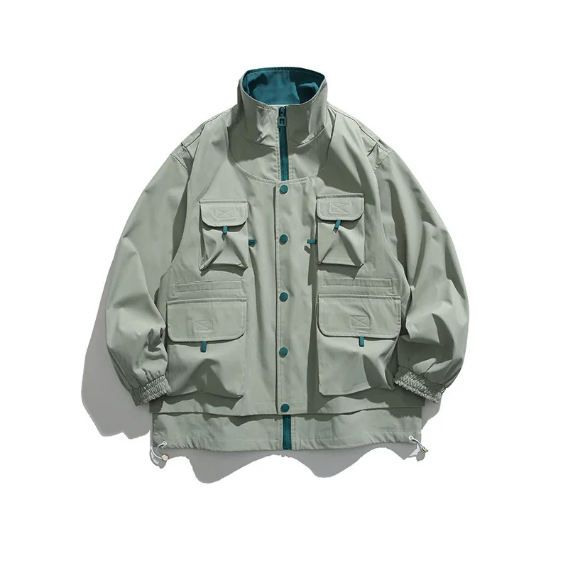 Custom Logo Multi Pockets Designer Windbreaker Outdoor Plus Size Mens ...