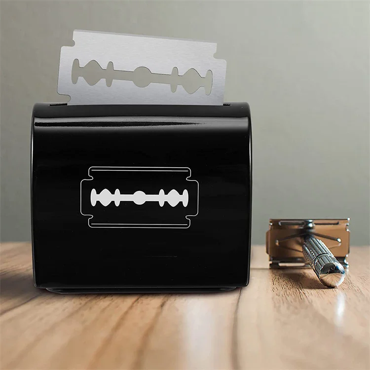 Oem Safety Razor Blades Dispenser Case Barber Shop Razor Disposal Metal ...