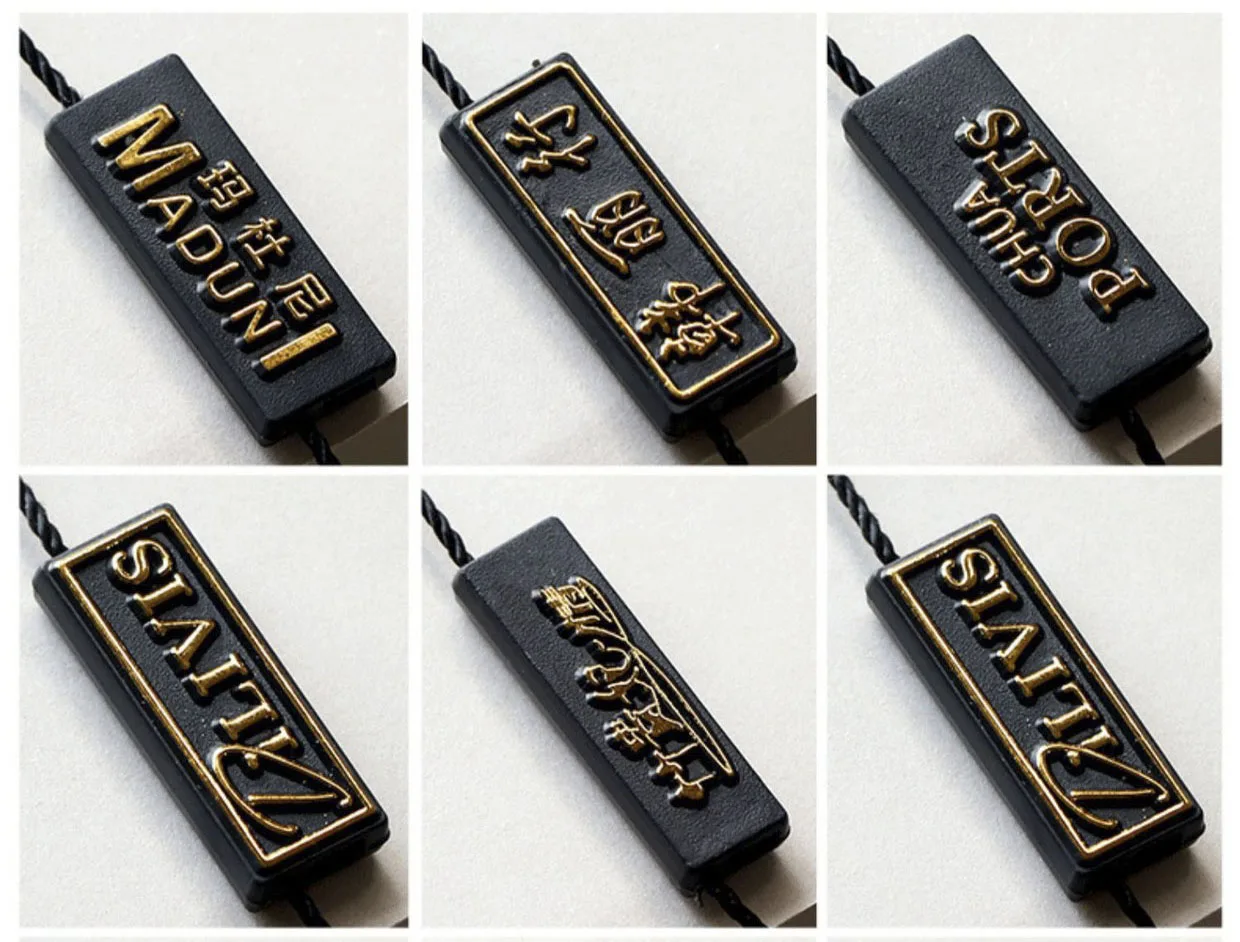 Custom Snap Label Fasteners Embossed Logo Swing Loop Hang Tags Seal ...