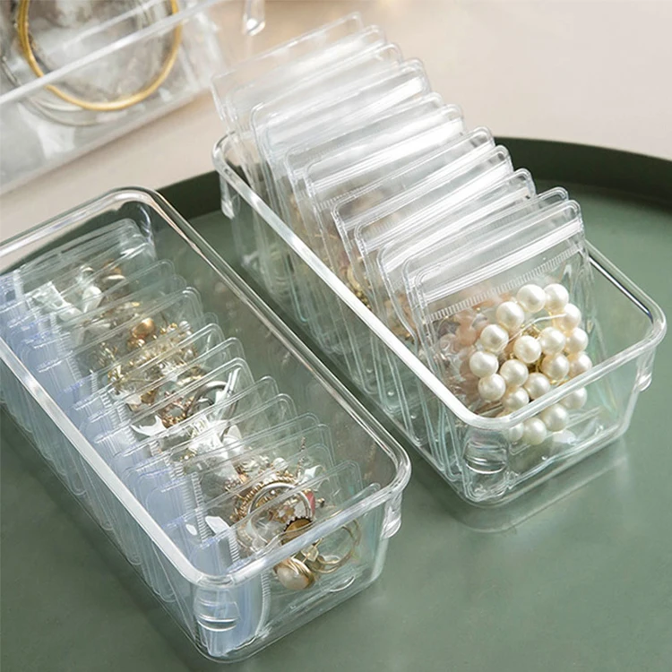 25 PCS Clear Plastic Drawer Organizers - Eco-Friendly Storage