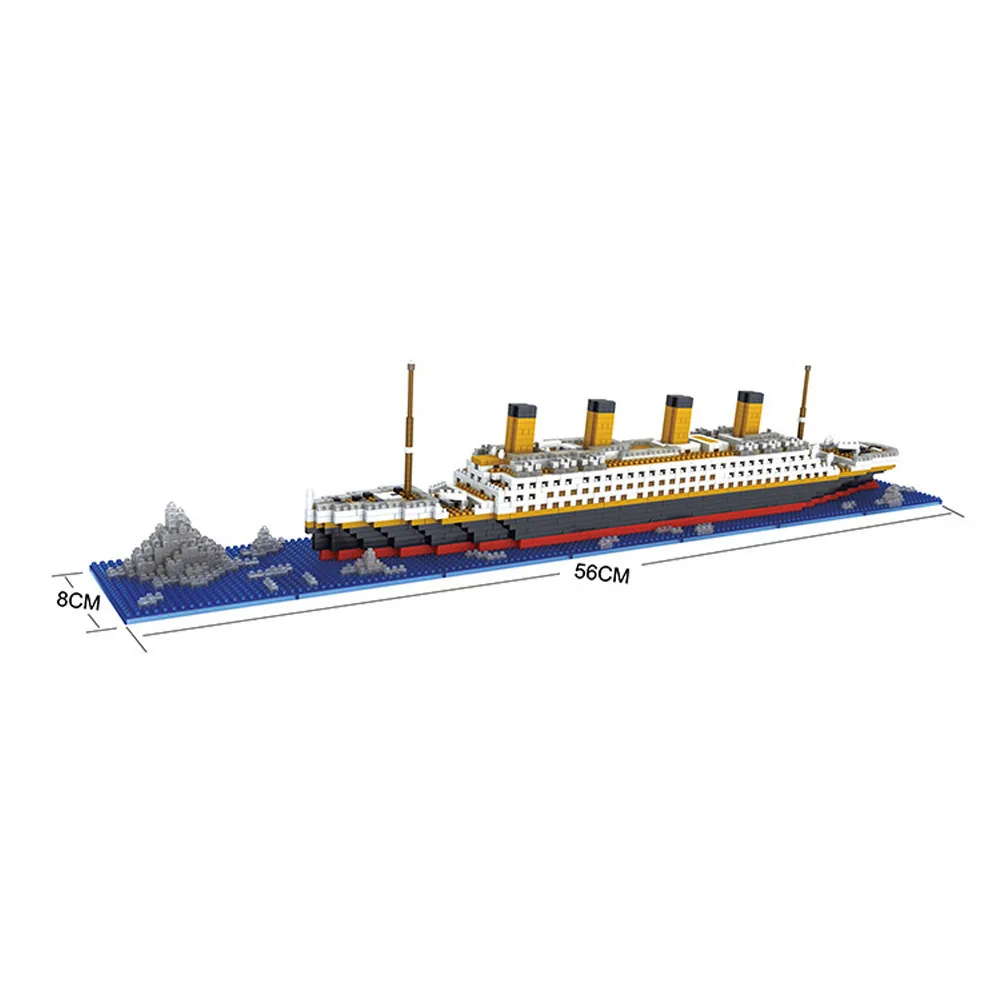 3D Titanic Model Ship Micro Diamond Plastic Bricks DIY Toys Mini Bricks ...
