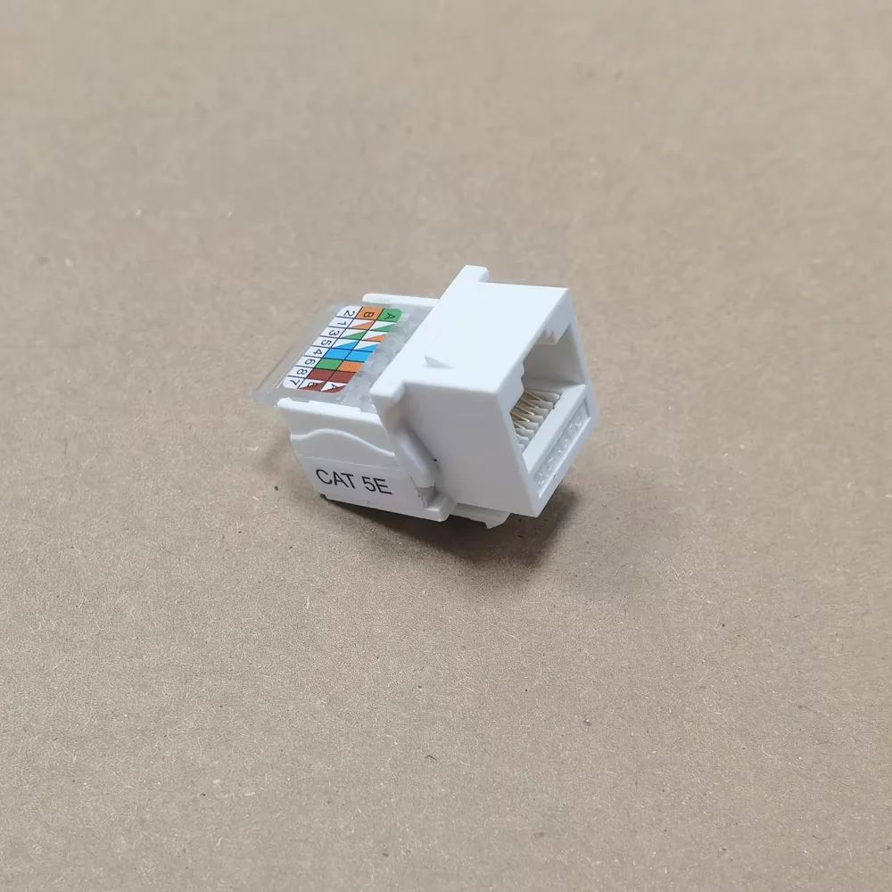 RJ45 Cat5e Tool-Less Keystone Jack Connector Adapter with Color Coded ...