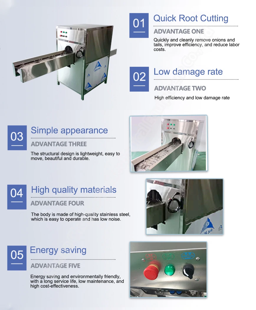 Industrial Removing Stem Equipment Concave Green Cutter Automatic Onion ...