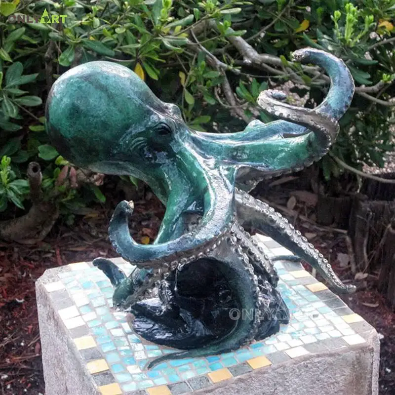 Leader Foundry Casting Bronze Patina Copper Octopus Statue For Garden ...