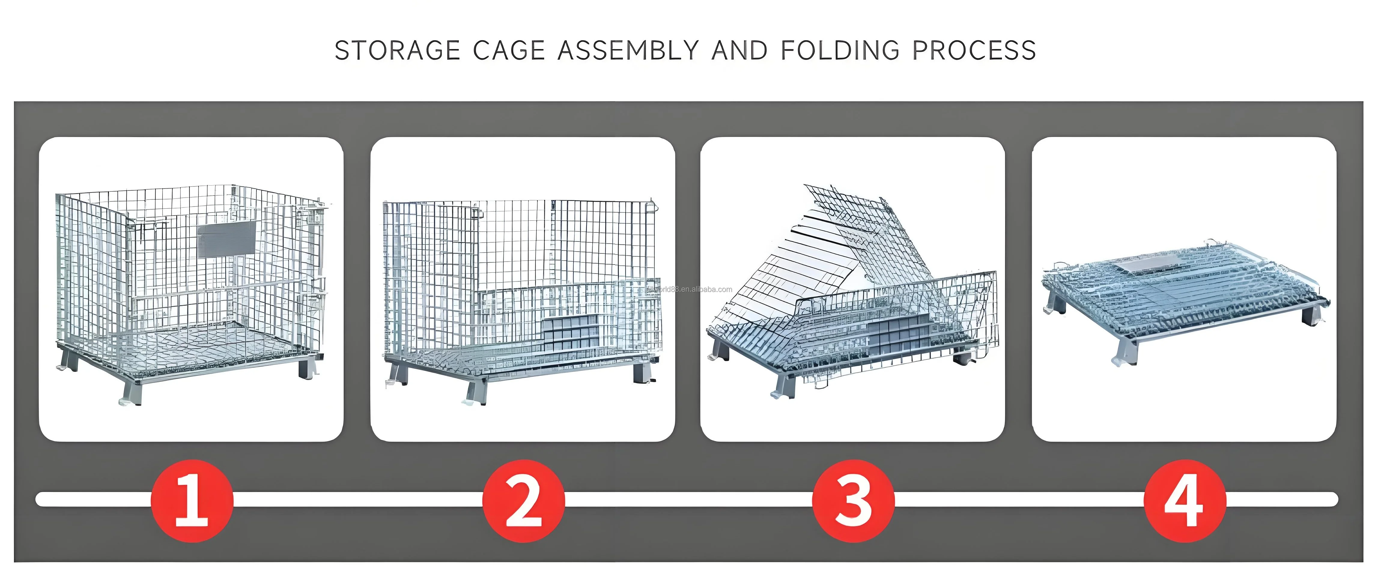 Heavy Duty Foldable Collapsible Wire Container Durable Hanger Pallet ...