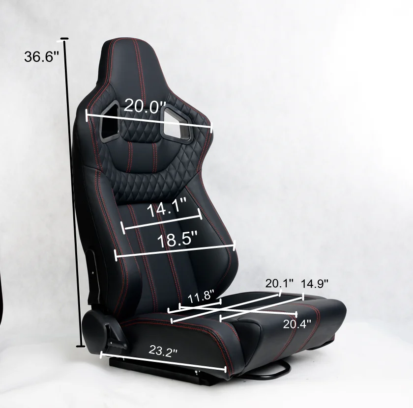 JIABEIR 9005 Black High Quality Leather Car Seats for Racing