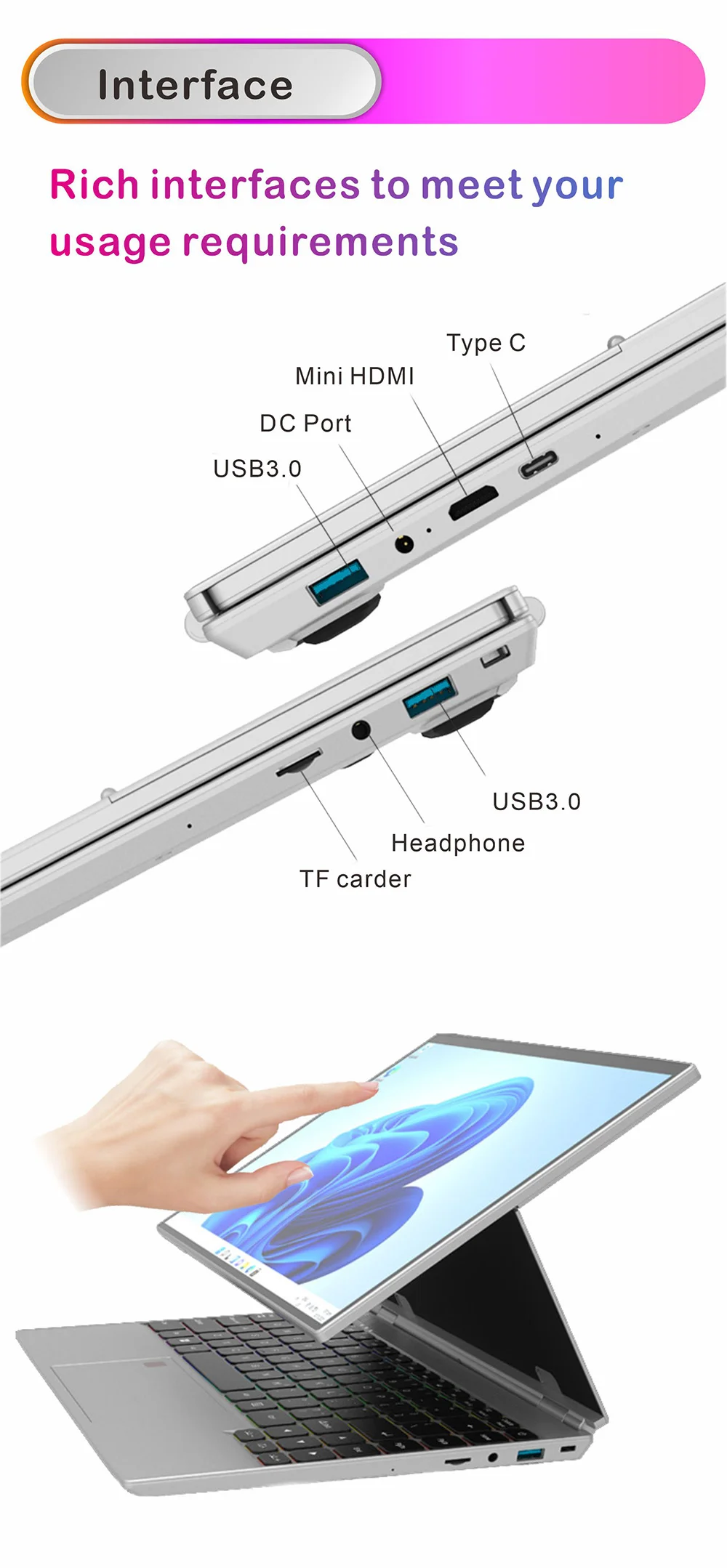 14 Inch Touch Screen Yoga Laptop - Intel Celeron 12th Gen