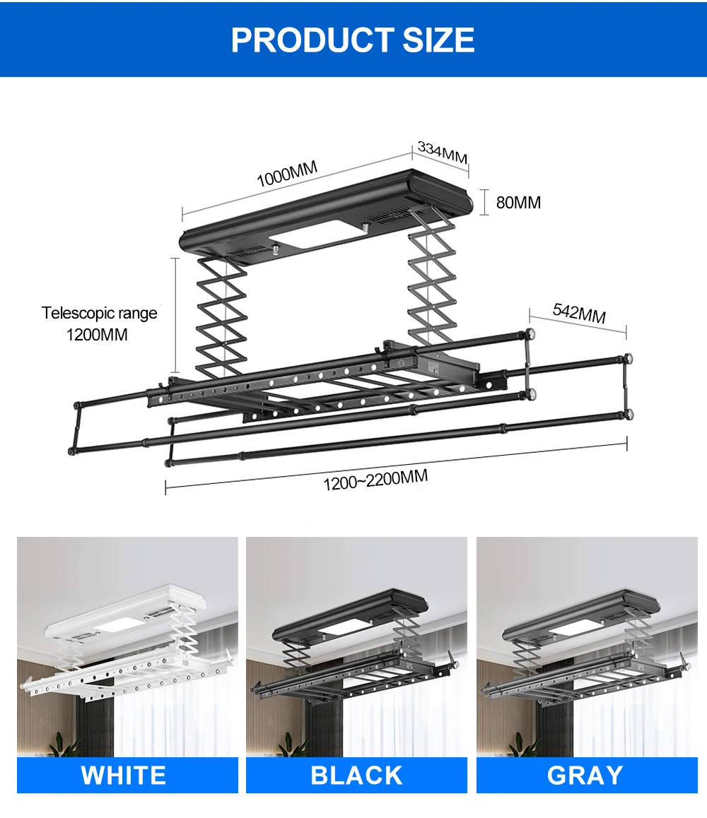 Oem Electric Clothes Dryer Ceiling Mounted Clothes Rack Motorized ...
