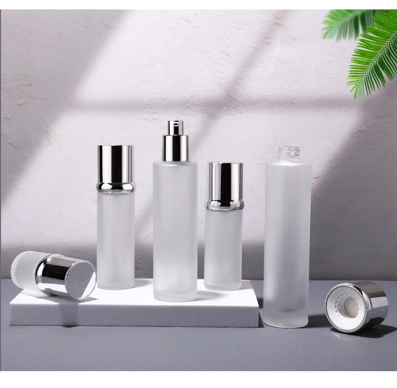 High End Frosted Transparent Body Lotion Glass Bottle Face Cream ...