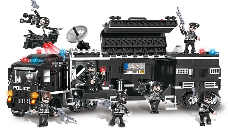 Cogo Police 8 In 1 Deformation Build Block Bricks Swat Citys Truck ...