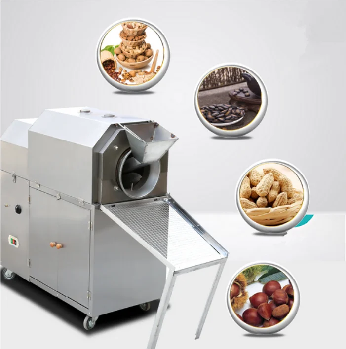 20-200kg/h Sesame Roaster Electric Automatic Pistachio Nut Roasting ...