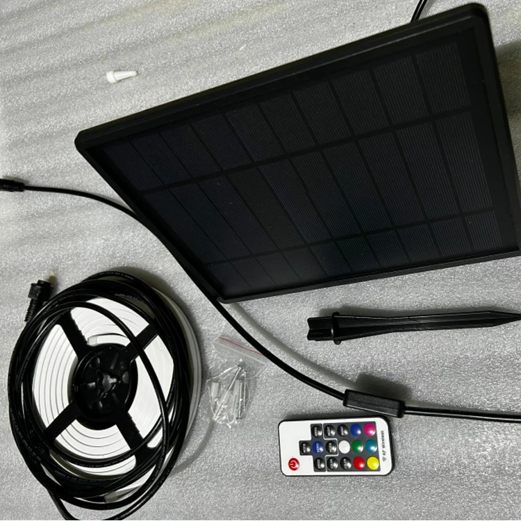 Custom Solar Cob Led Strip Dimmable Waterproof Garden Solar Powered RGB ...