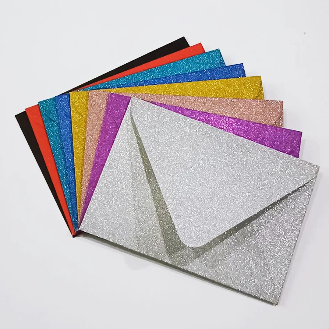 Custom Gold Glitter Wedding Invitation Envelope Sparking Gift Packing ...