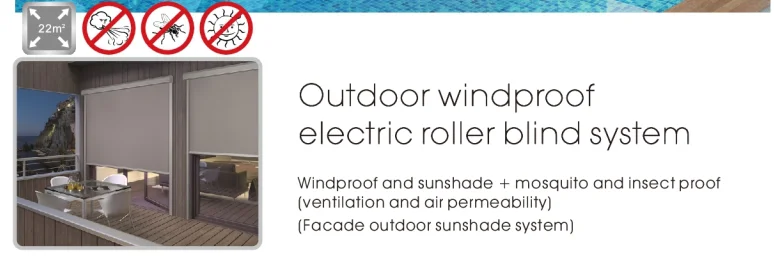 1ft-20ft Width Motorized Retractable Bug Screens Zip Track Electric ...