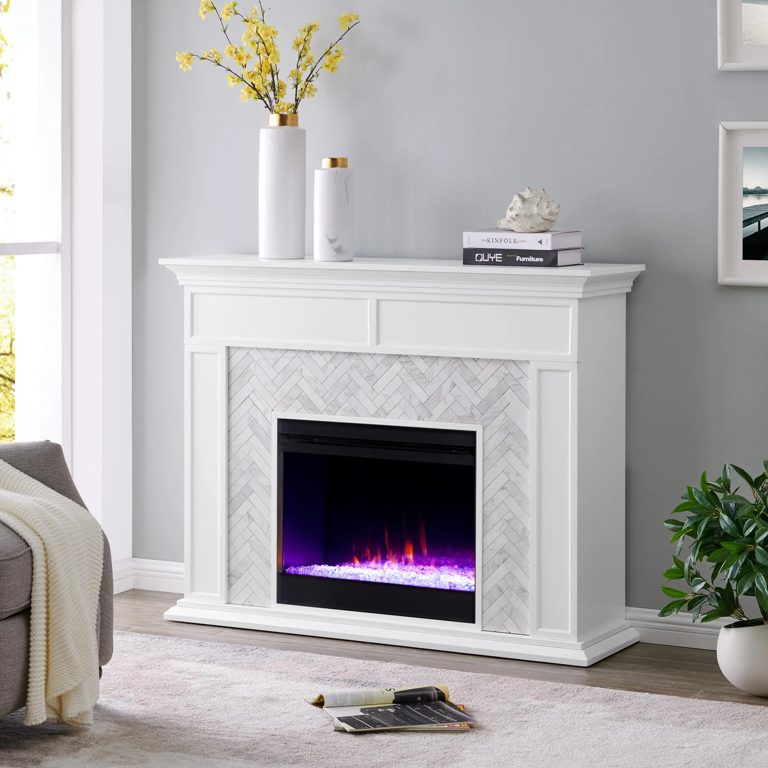 Freestanding Decor Electric Fireplaces Mantels Indoor French Style ...