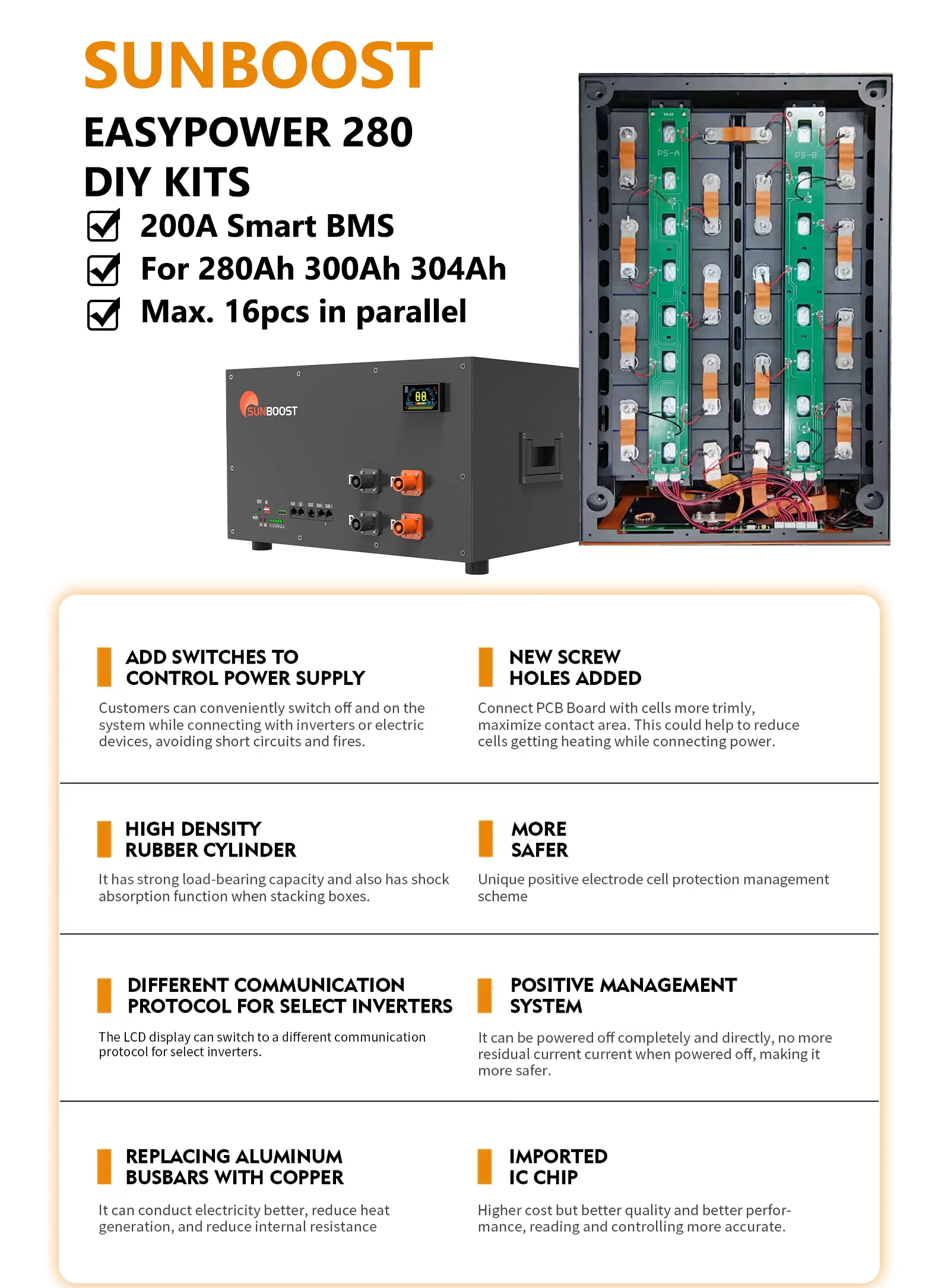 SUNBOOST 15KW DIY Solar Power Battery Kit 48V 280Ah OEM | Wholesale