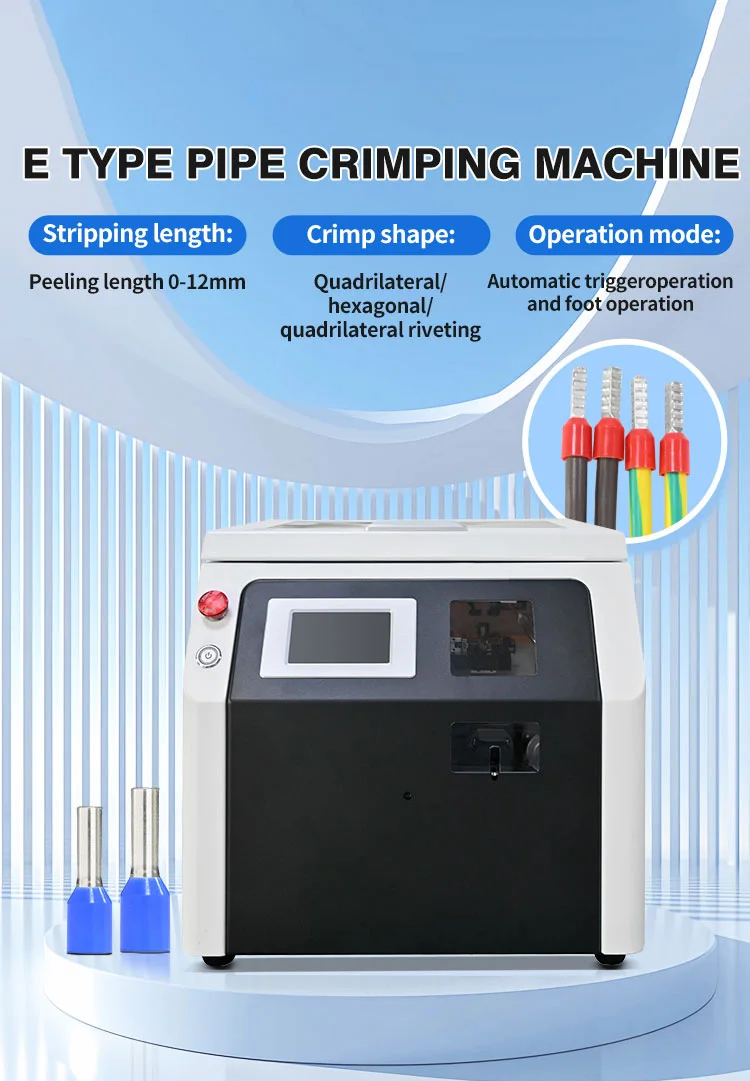 4 Square Tube Type Automatic Crimp Machine Round Tubular Terminal ...