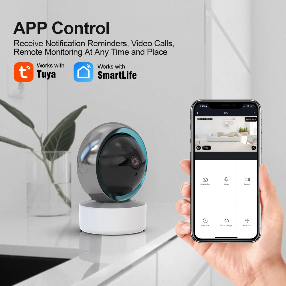 Tuya Mini Ip Camera Indoor Dome Wifi Home Security Camera 1080p Night ...