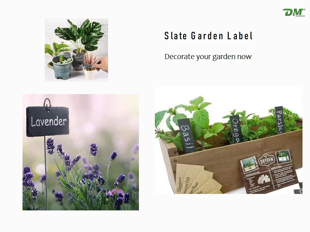 Plant Labels, Reusable Slate Plant Markers Natural Weatherproof Garden ...
