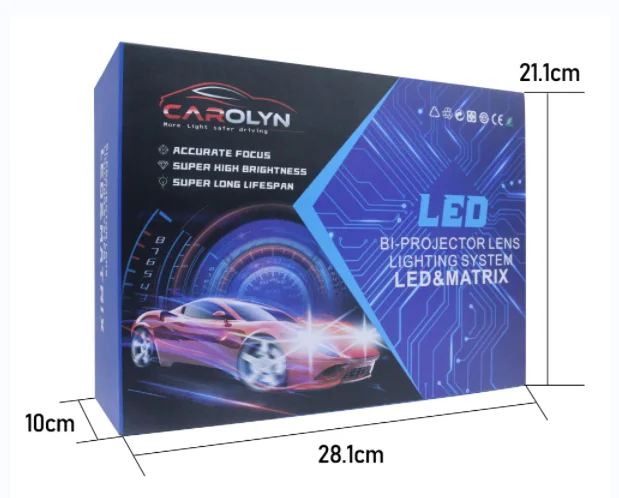 Universal Use 3 Colors Led Fog Lamps Projector Lens White/yellow Light ...