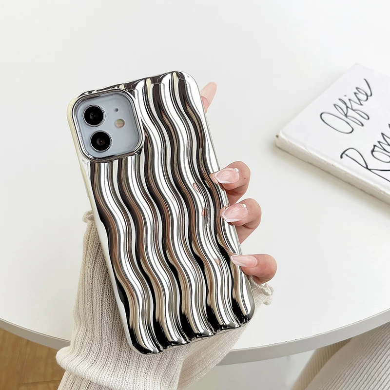 Wave Pattern Most Loved Style for iphone 15 14 Pro Plated Phone case ...