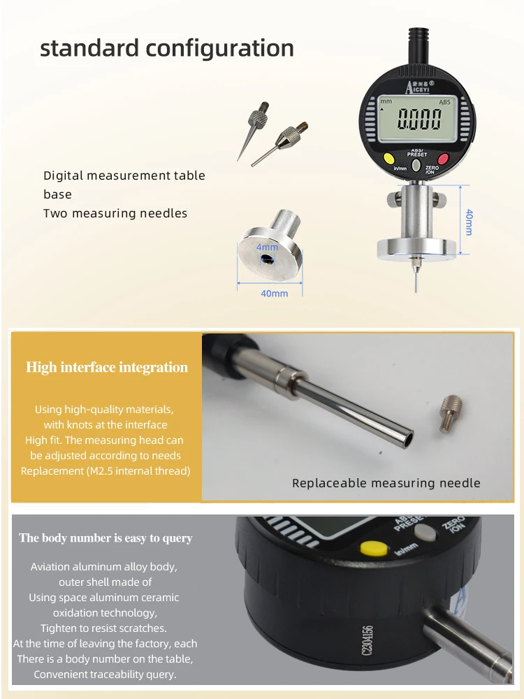 0-12.7mm Precision Digital Depth Indicator - AICEYI ACE-12