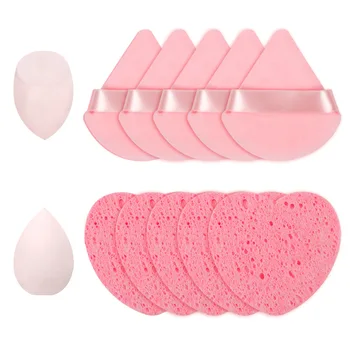 12 Pieces Facial Makeup Puff Sponge Tools Kit Ultra Soft Cosmetiquera ...