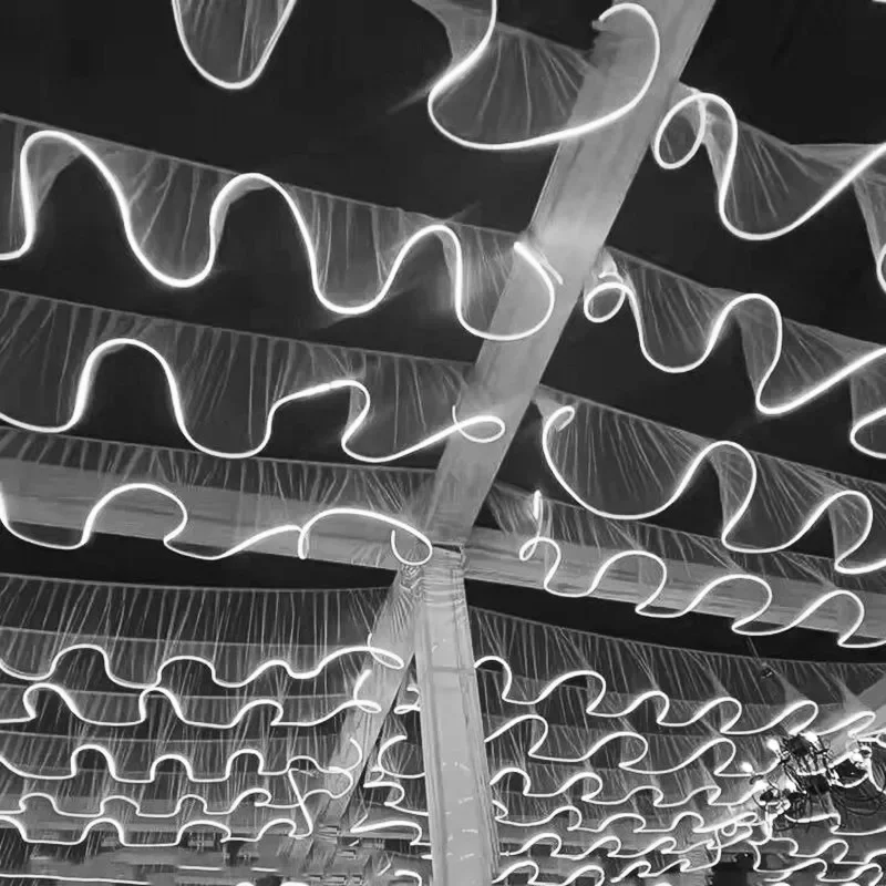 40cm Led White Wave Gauze Curtain with String Lights for Party ...