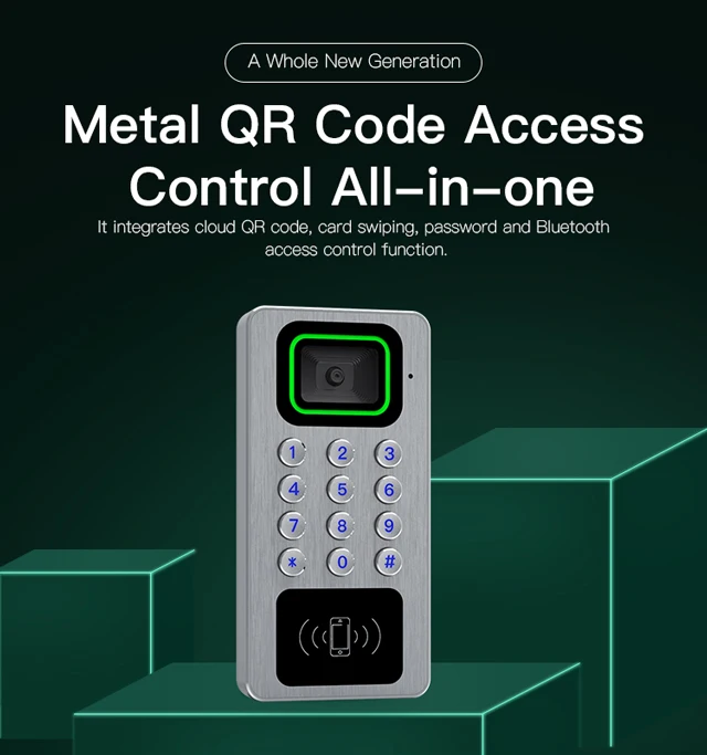 Metal Waterproof Qr Code Access Control Network,Offline Qr Code Recognition Metal Physical Keys ...